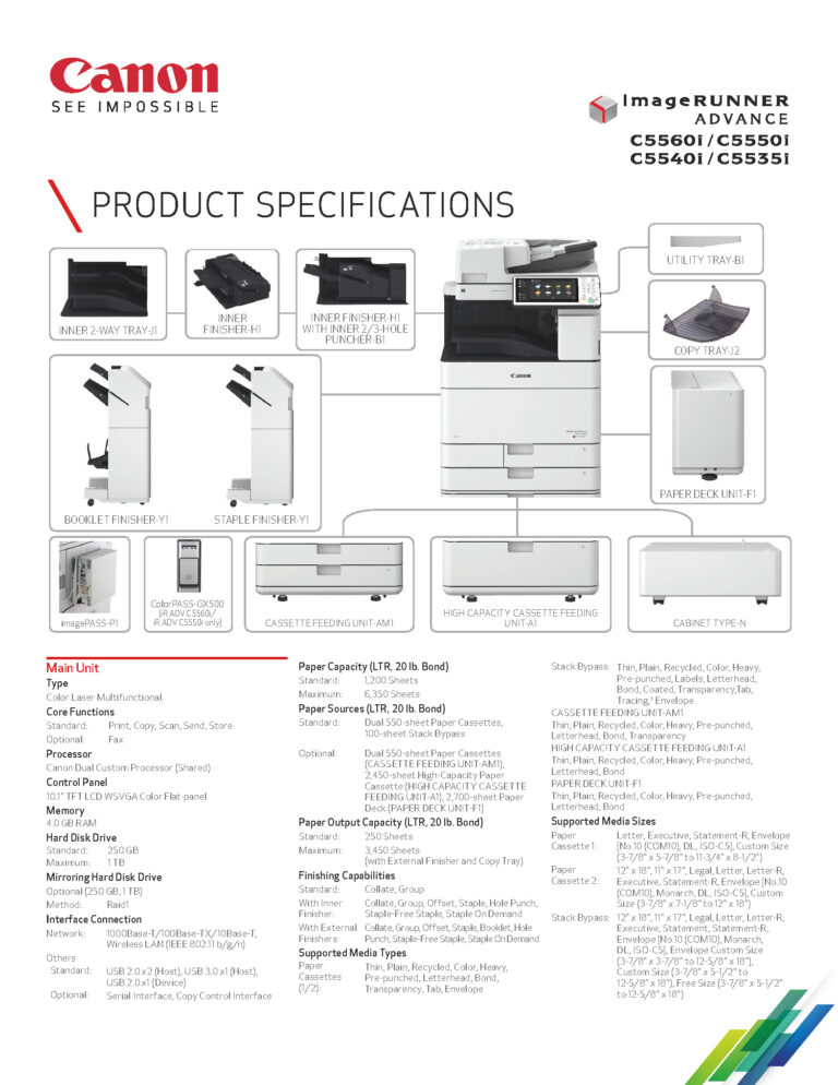 CANON COPIER MACHINE A4 SIZE COLOUR 5535/ 5540 (RC) – UPM World